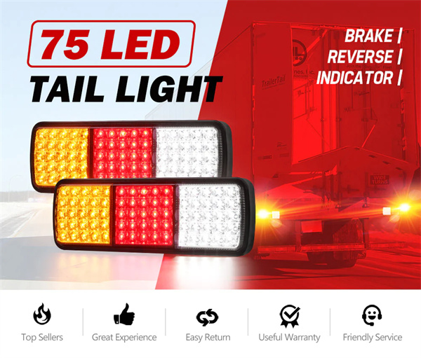 2x LED Tail Lights Stop Indicator Reverse 12V Ute Trailer Caravan Truck ...