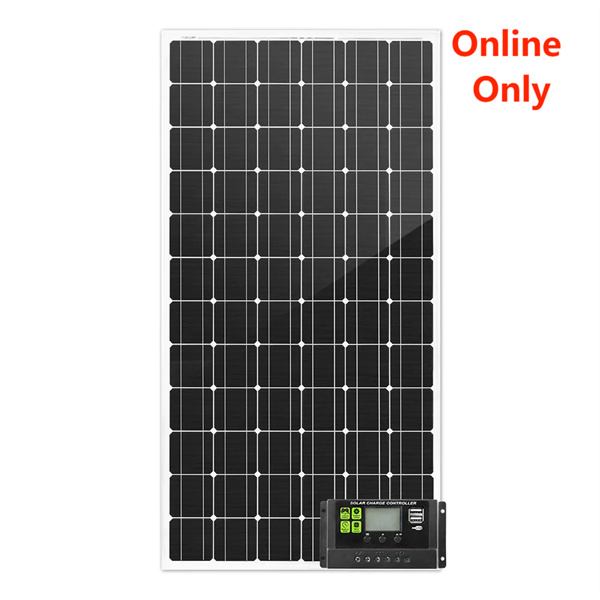 250W 12V Solar Panel Kit Mono Fixed Camping Caravan Boat Power Battery ...