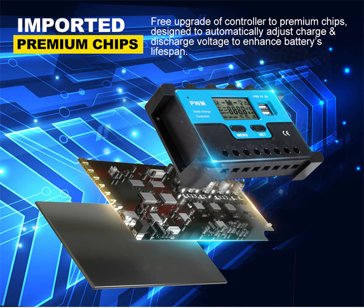 30A PWM Solar Charge Controller 30AMP Battery Regular 12/24V Auto USB LCD