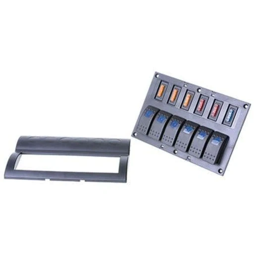 Drivetech 4x4 Rocker 6 Switch Panel On - Off - SPST 12 or 24V