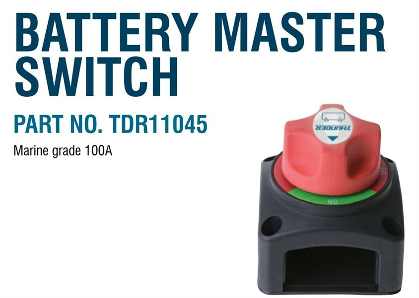 Battery Isolator Switch 200A On/ Off SPST Marine Grade - Removable Actuator