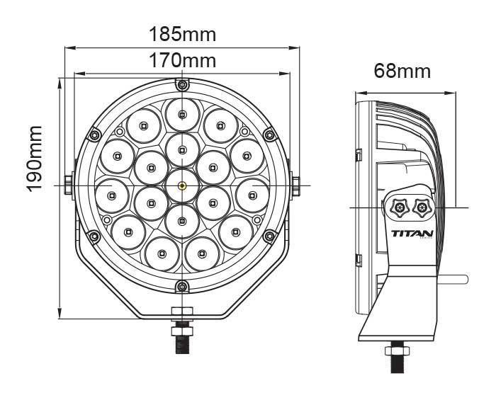 Titan 7 Inch LED Driving Light 90 Watt LED Spot Light 7800 Lumens Slim ...