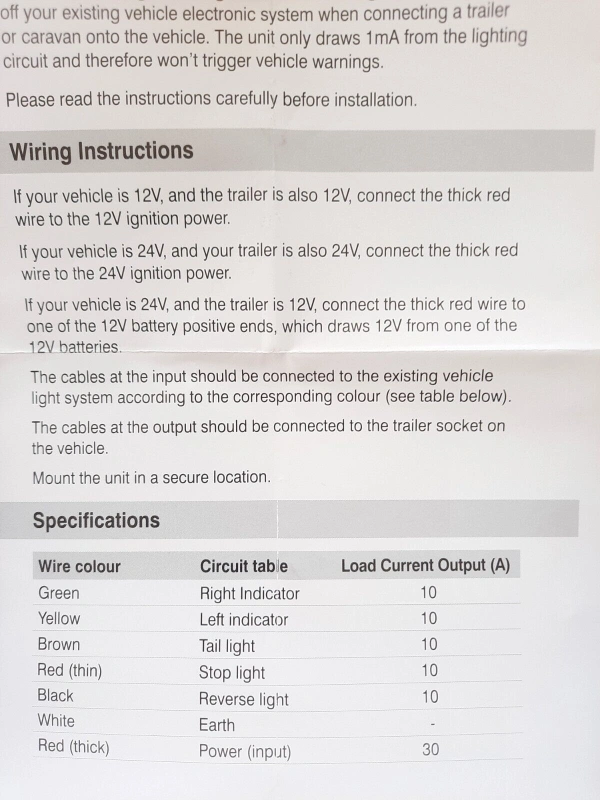 Universal Tow Module - Trailer Plug Module - Multivolt 12v 24v - 7 Pin
