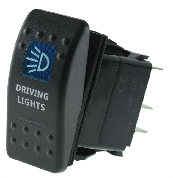 12/24V Rocker Switch Off/On With Driving Lights Symbol & 2 LED With 5 ...