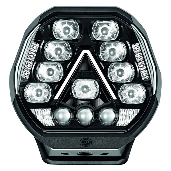 Hella Pair LED 9 Inch Driving Light Kit Features DRL & Park Light Comes ...