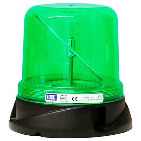 ECCO LED Beacon Green 12 or 24V Permanent Mount Rotating Beacon - 3 ...