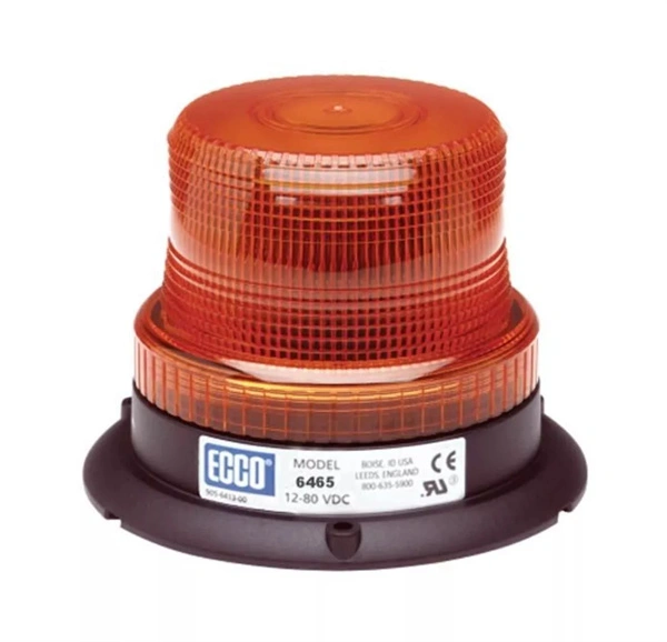 LED Emergency Beacon Amber ECCO 12 to 80 Volt Operation - Permanent Mount