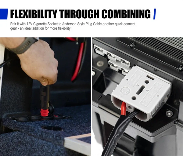 Atem Power 50A Anderson Style Plug To Cigarette Plug Socket Adapter ...