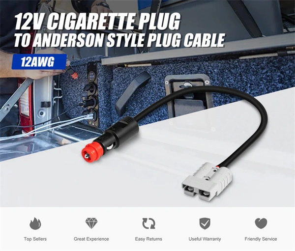Atem Power 50A Anderson Style Plug To Cigarette Plug Socket Adapter ...