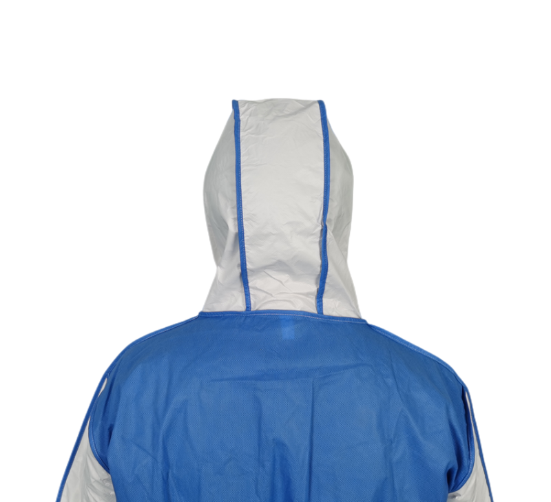 Waterproof Microporous Coverall with Breathable Blue SMS Panel ...