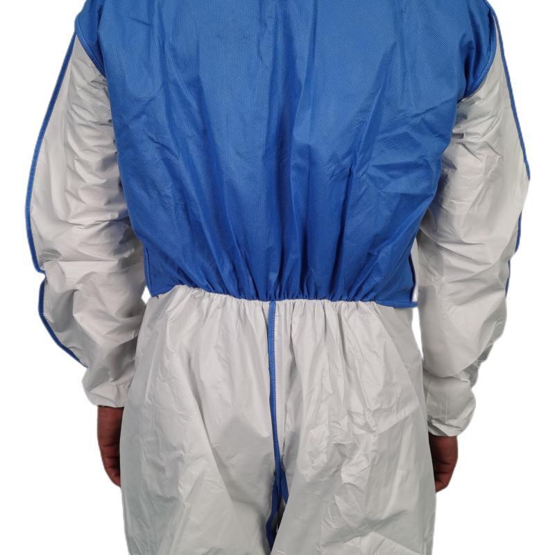 Waterproof Microporous Coverall with Breathable Blue SMS Panel ...
