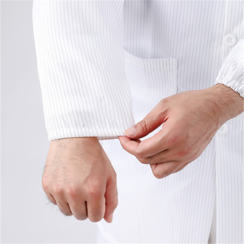 Polyester Conductive Fiber Cleanroom Suit Anti-static Lab Coat Reusable Cleanroom ESD Smock.