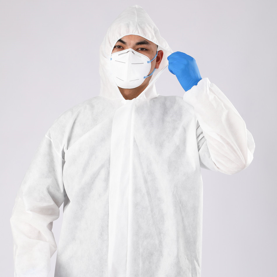 Impervious Safety SMS Overall Disposable Breathable SMS Nonwoven Coverall.