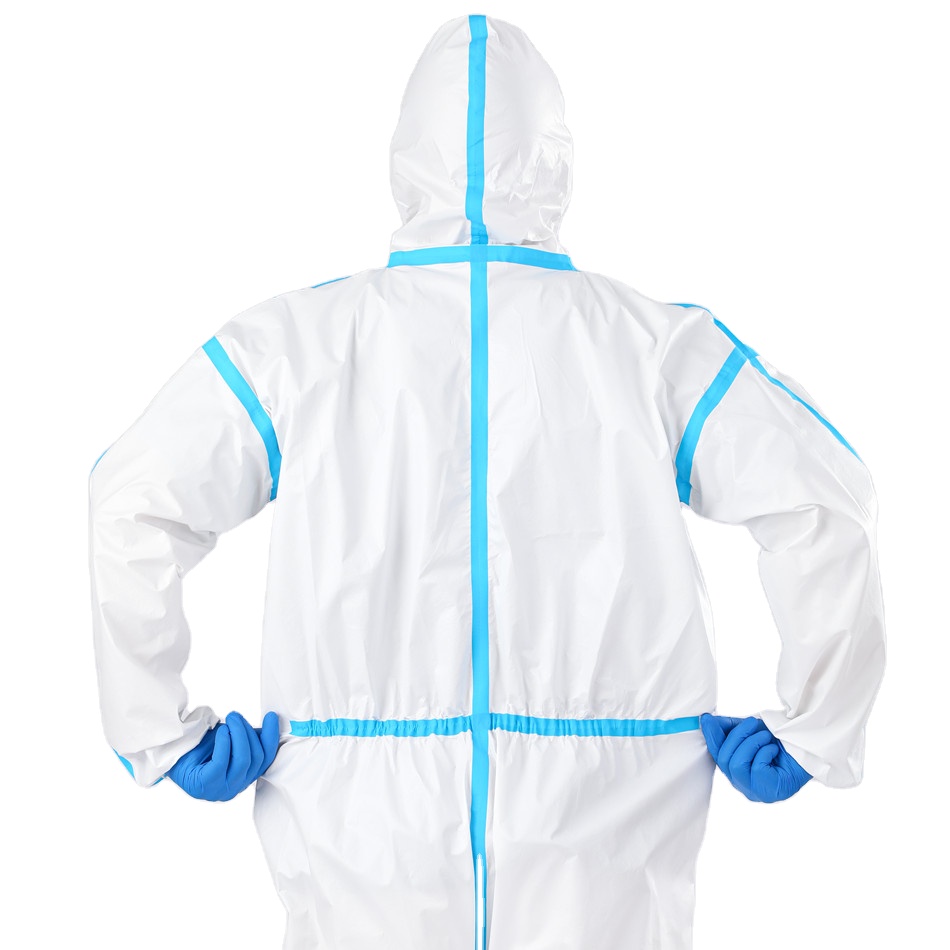 Disposable Liquid Resistant Chemical Coverall Microporous Film Taped ...