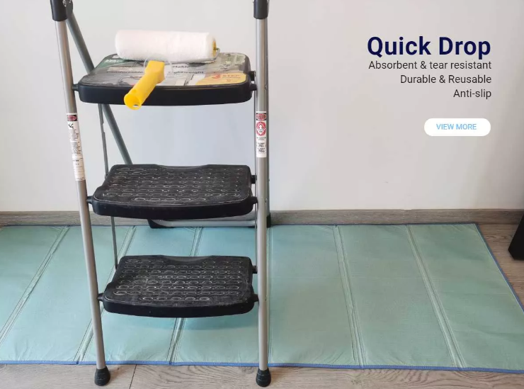Reusable Floor Protection Mat Folding Drop Cloth for Painting