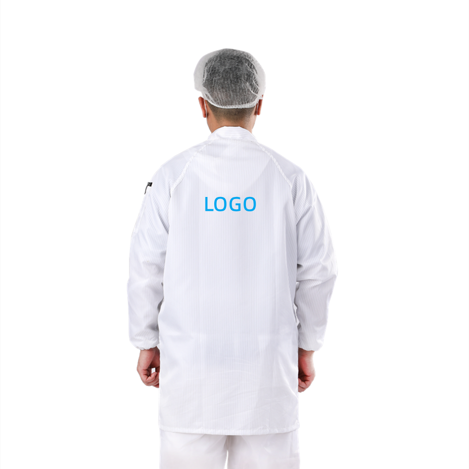 Polyester Conductive Fiber Cleanroom Suit Anti-static Lab Coat Reusable ...