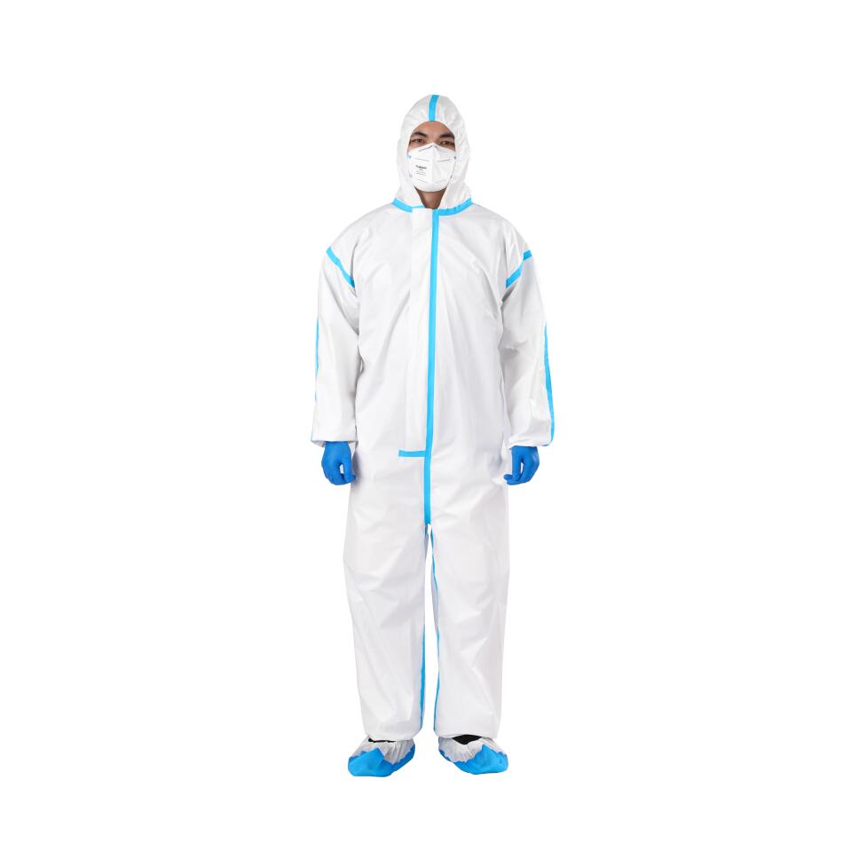 Disposable Liquid Resistant Chemical Coverall Microporous Film Taped ...