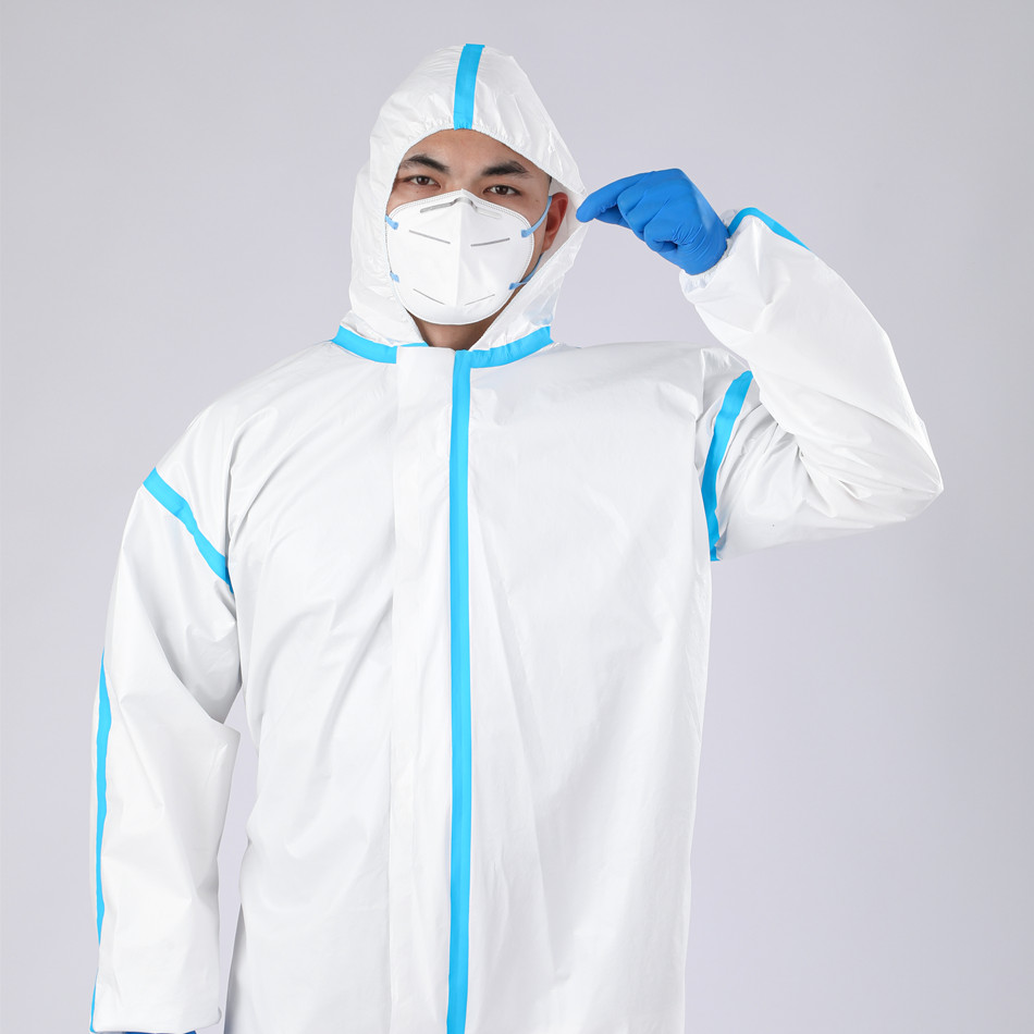 Disposable Liquid Resistant Chemical Coverall Microporous Film Taped ...