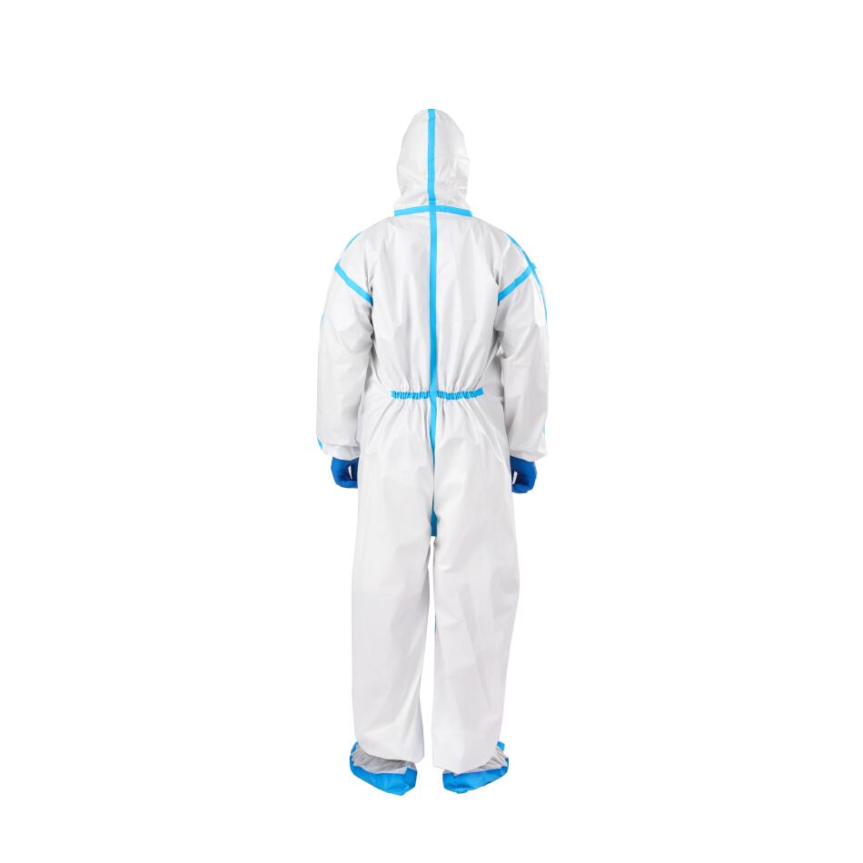 Disposable Liquid Resistant Chemical Coverall Microporous Film Taped ...