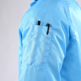 Polyester Conductive Fiber Cleanroom Suit Anti-static Lab Coat Reusable ...