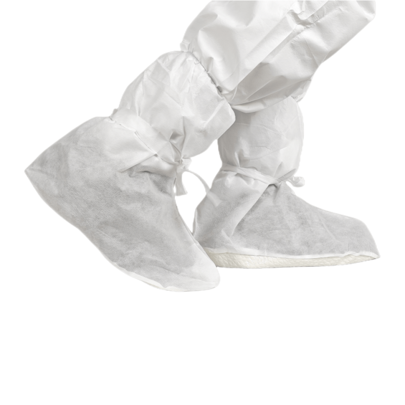 Anti-Slip Disposable SMS Boot Covers with Belt&PVC sole.