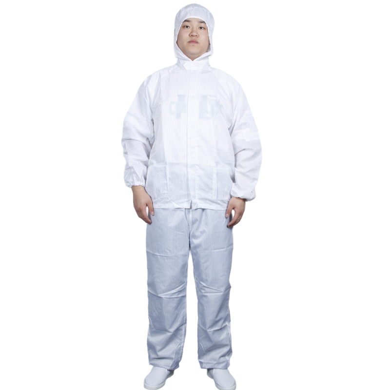 Reusable 5mm Stripe Polyester Antistatic Cleanroom Clothing Dust-free ...