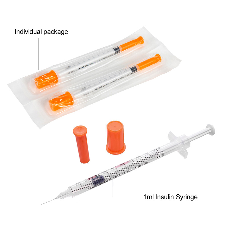 Easy to use portable medical disposable insulin syringe 1ml with needle ...