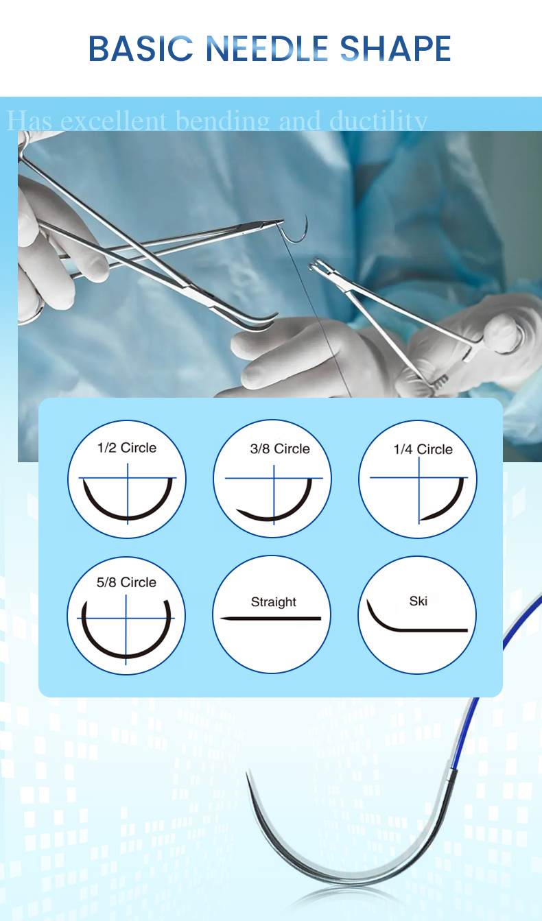 Sutures with needle 45cm Surgical Practice Sterile Suture,Surgical Sutures