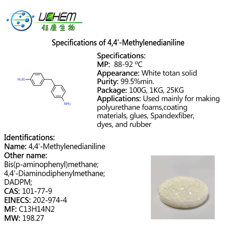 High purity 4,4'-Methylenedianiline CAS 101-77-9 mda powder white ...