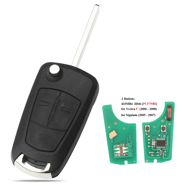 For Opel flip 2/3 buttons remote key fob 433Mhz with PCF7946 chip for ...
