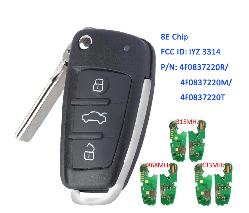 For Audi Remote Control 8E Chip FSK 315MHz/434MHz for Audi A6 S6 Q7 ...
