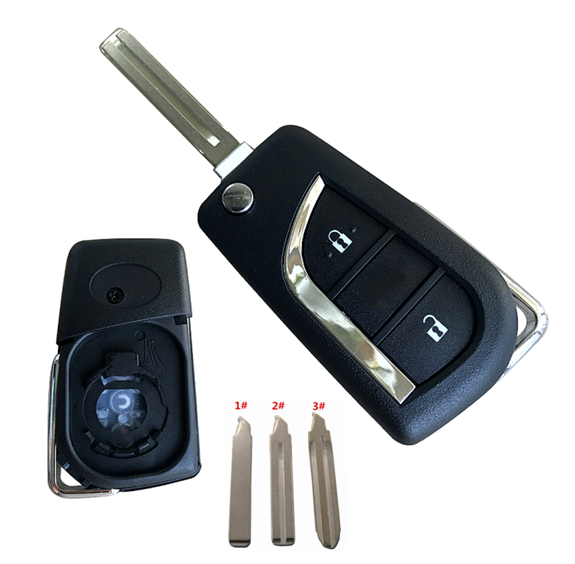 For Toyota 2 button Remote key shell, check the internal structure