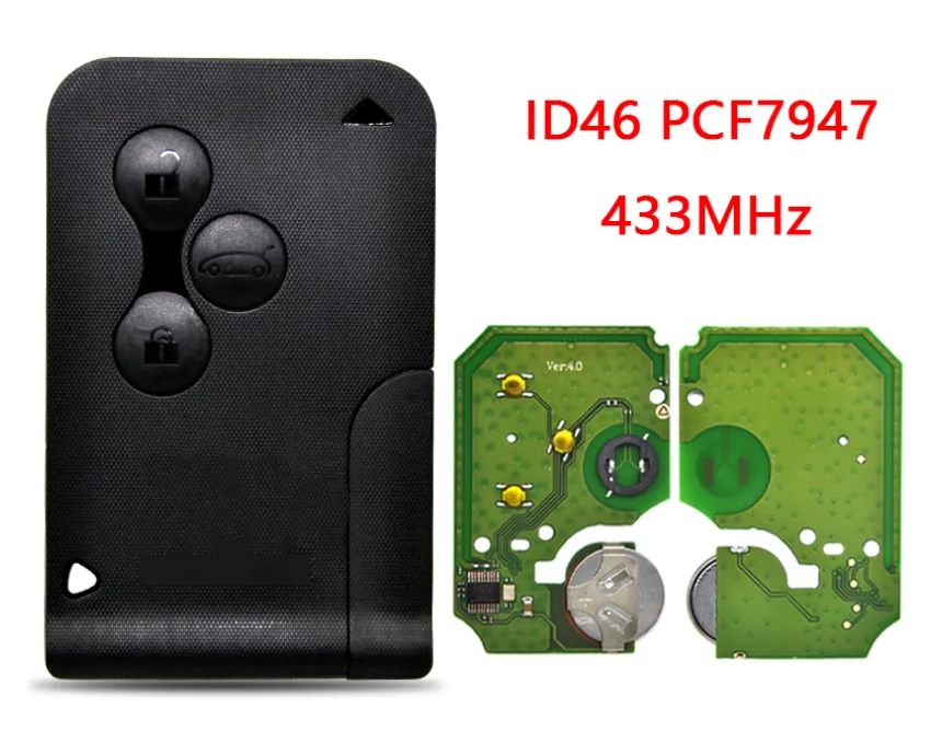 For Renault Megane 2 3 Scenic Logan Clio PCF7947 433MHZ FSK Car Remote Key
