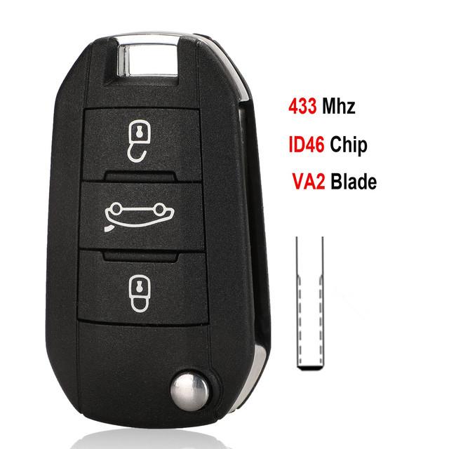 For Peugeot 508 3008 2008 301 434MHz ID46 remote key