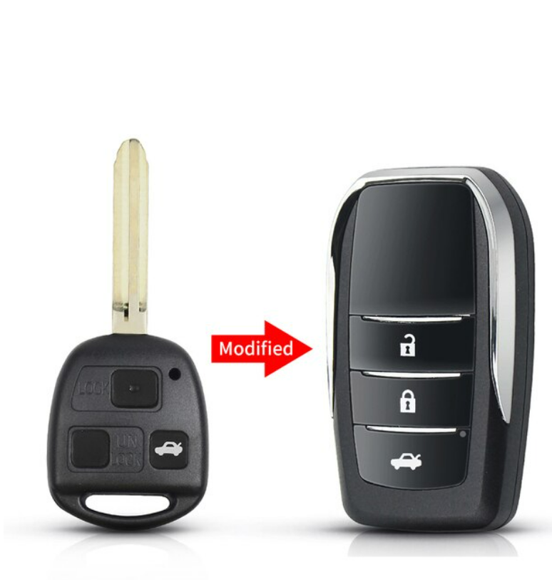 For Toyota Land Cruiser Camry 3 Buttons Modified Flip Car Key Shell ...