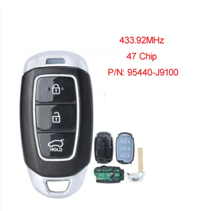 3 Button Remote Key for Hyundai Kona 2018 2019 2020 433.92MHz FSK 47 Chip PN: 95440-J9100