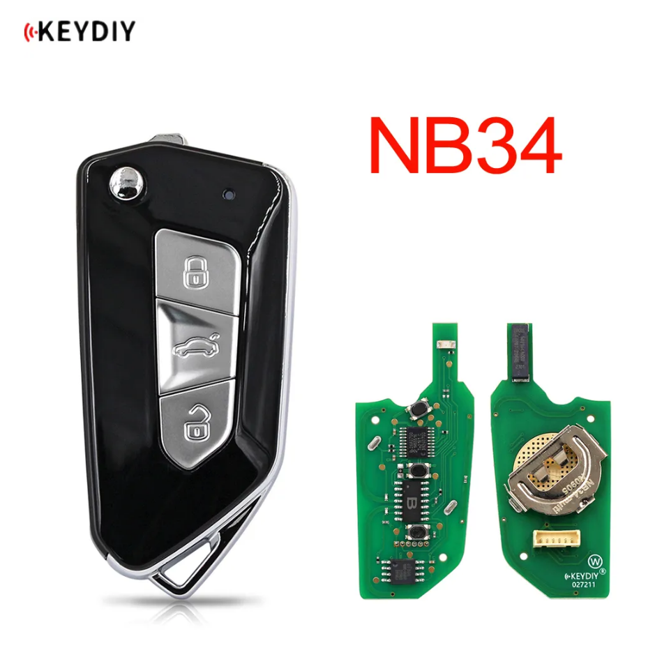 KEYDIY NB34 Universal Wireless Flip Remote Key VW Style 3 Buttons NB34
