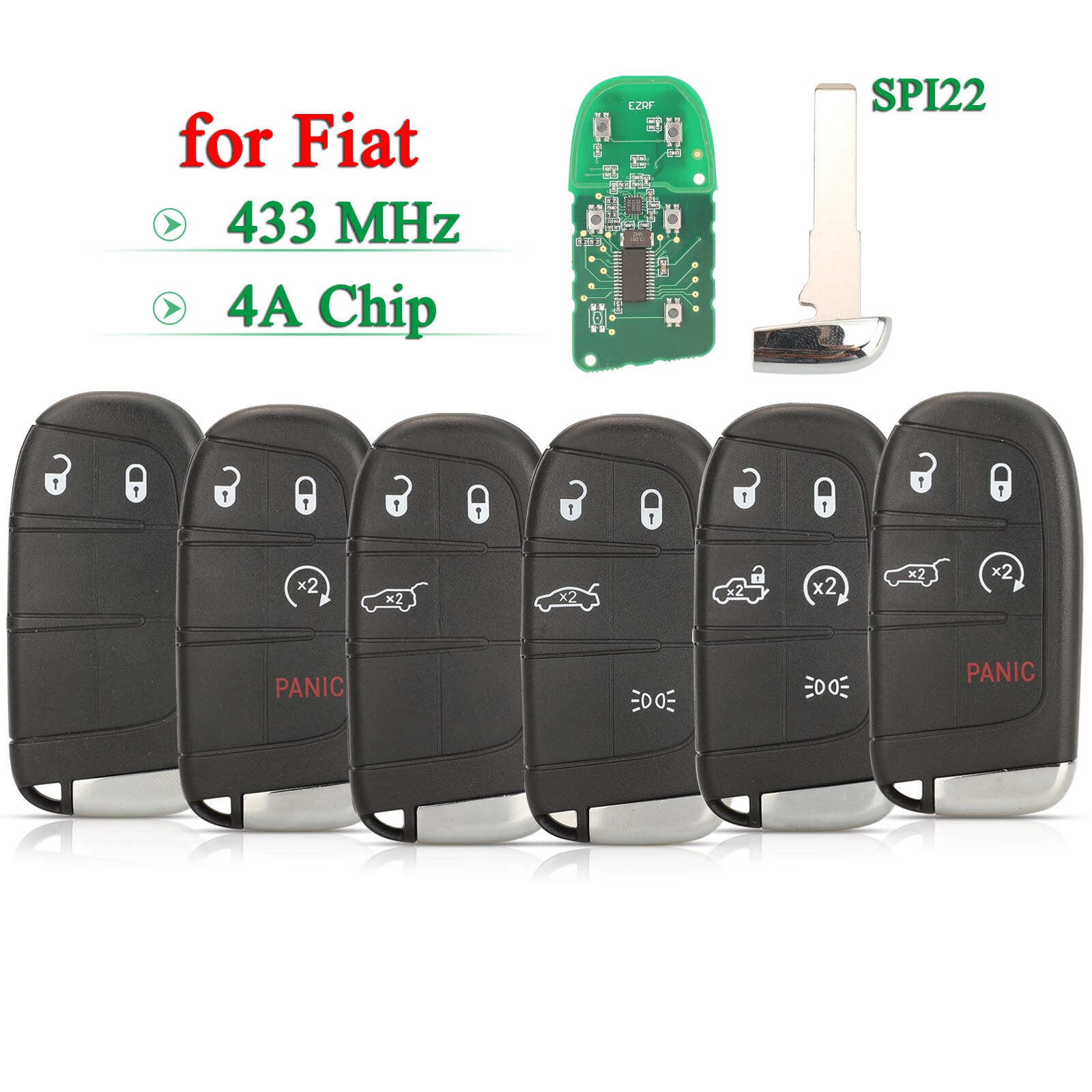 Aftermarket 2/3/4/5 Buttons For Fiat 500 500L 500X 2015-2019 Flip ...