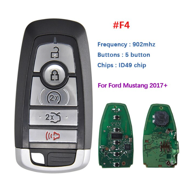 For Ford Mustang Fusion Explorer Edge Mustang 2017 2018 5 button remote ...