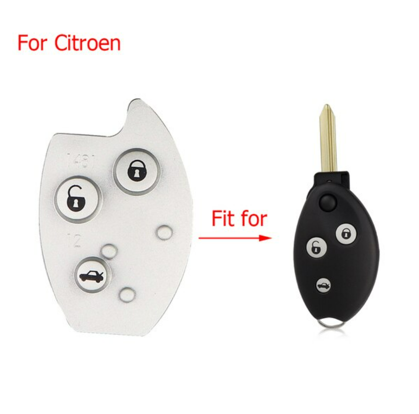 3 Button Rubber Pad For Citroen C2 C3 C4 C5 C6 C8