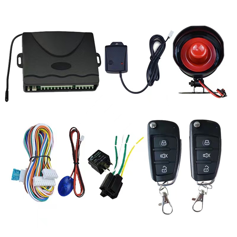 Universal car Alarm System with flip Key Remote Control Central Door ...