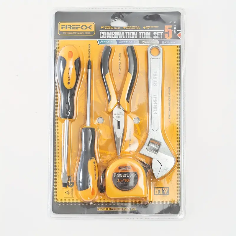 Maintenance Tools Set With Screwdriver, Wrench, Tape Measure, Pliers ...