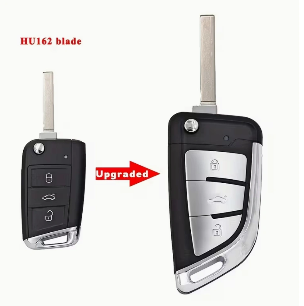 3 Buttons Modified Flip Remote Car Key Shell with HU66 or HU162T blade ...