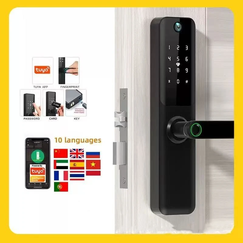 Smart Door Lock Digital Code Biometric Fingerprint Lock with WiFi Smart ...