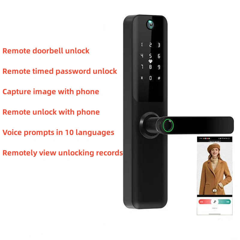 Smart Door Lock Digital Code Biometric Fingerprint Lock with WiFi Smart ...