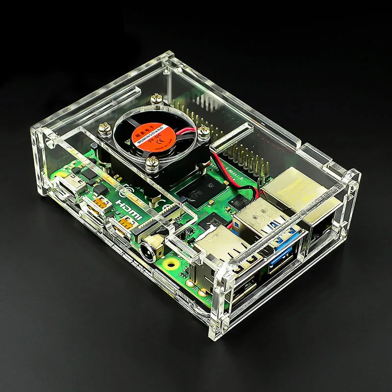Raspberry Pi 3/4 B+ Acrylic Transparent Case