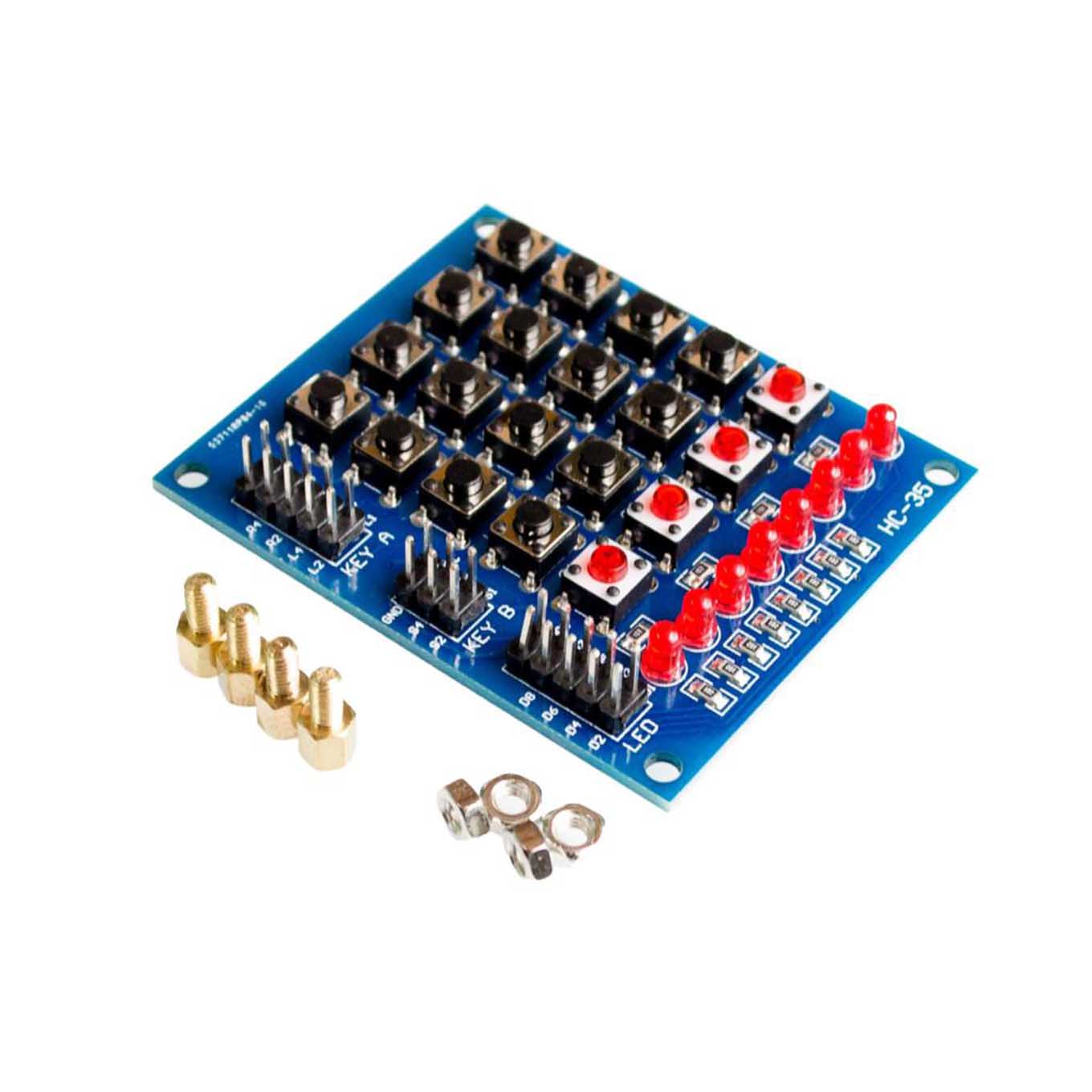 4X4 Matrix Keyboard Push Buttons With LED Display