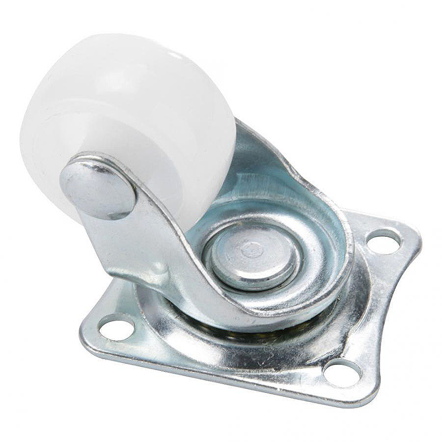 1" White PP Nylon Dual Roller Wheel For Platform Trolley Chair