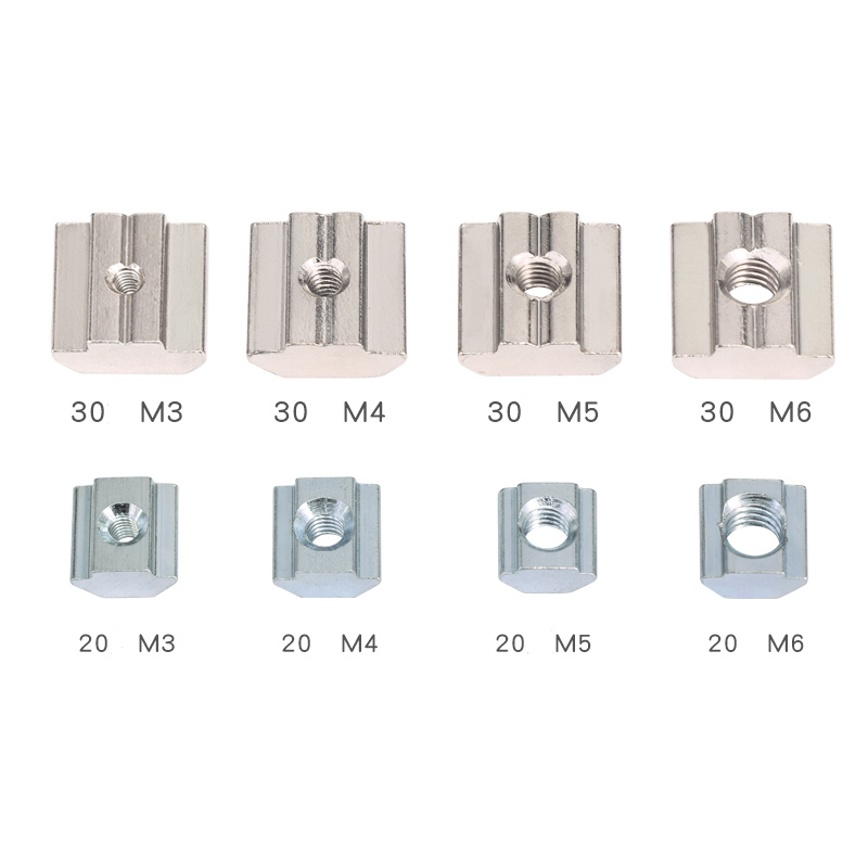 EU20 / 30 Slide Nut Galvanized T-square Nut M3 / 4 / 5 / 6