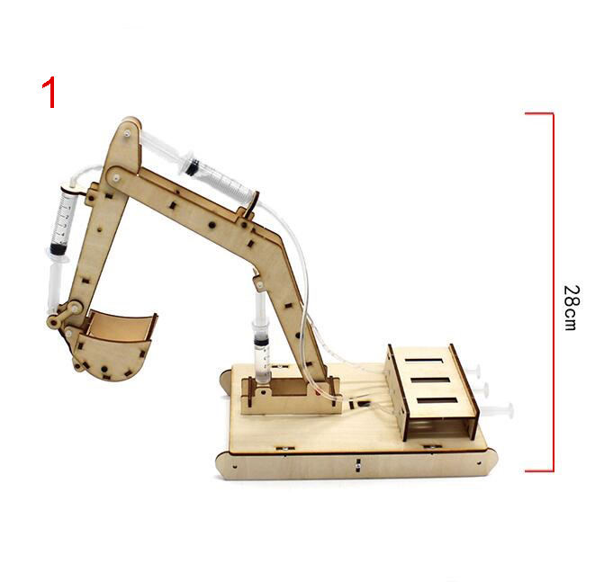 DIY Wooden Handmade Hydraulic Excavator Model